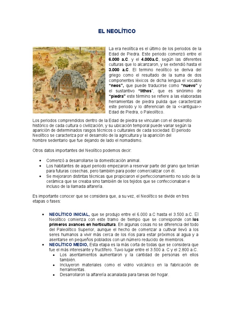 EL NEOLÍTICO Original | PDF | Neolítico | Agricultura