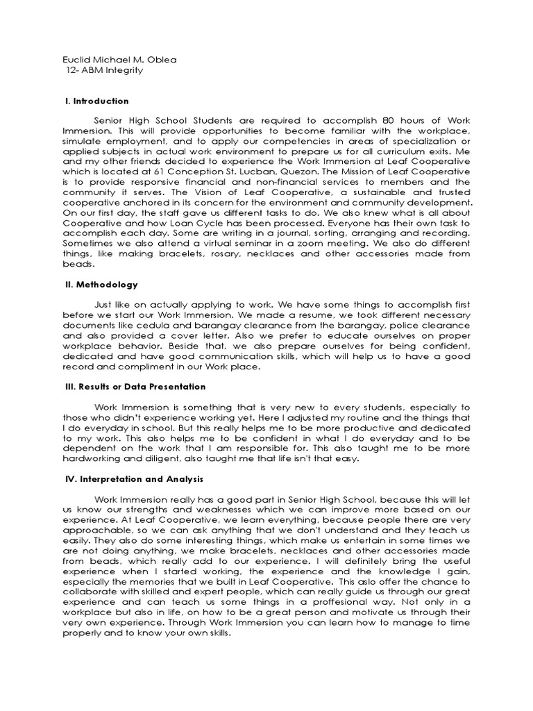 Field Report | PDF | Experience | Behavior Modification