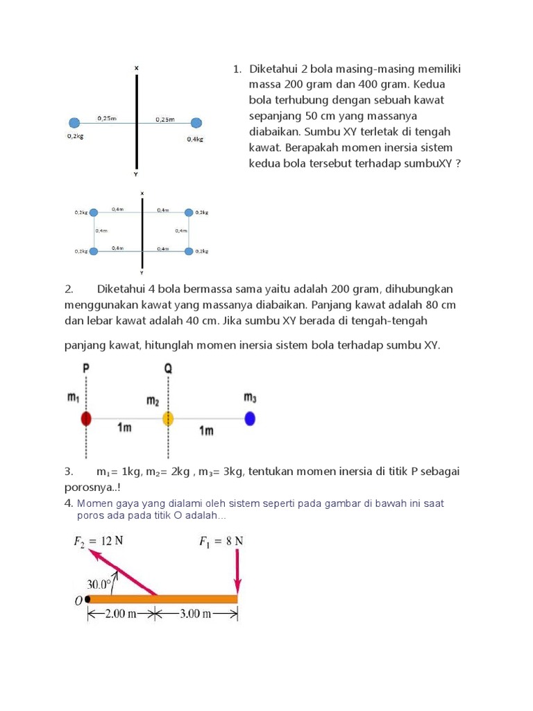 Latihan Soal Momen Inersia Dan Momen Gaya | PDF