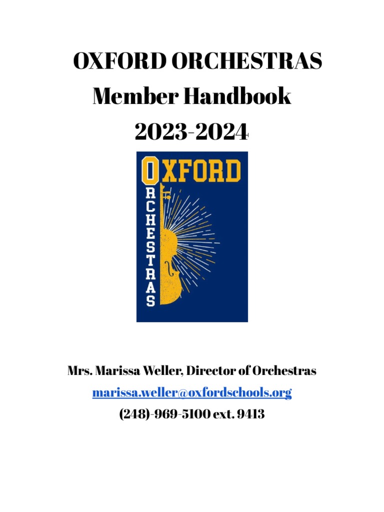 Oxford High School Orchestra Handbook 2023-2024 | PDF | Orchestras ...