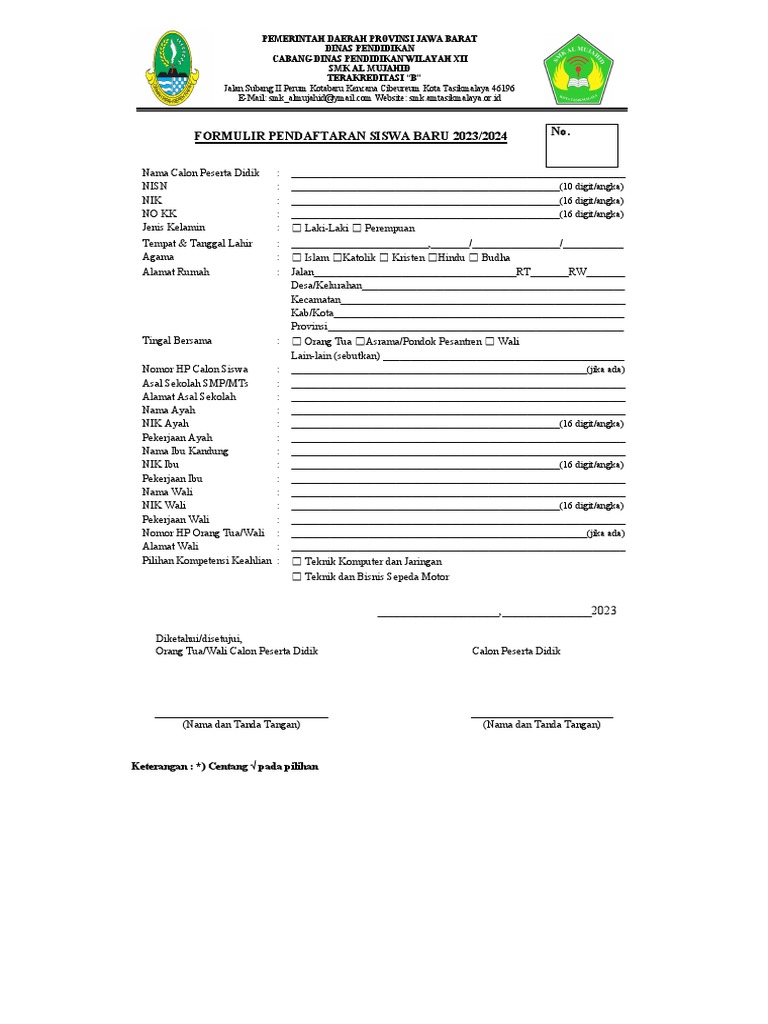 Formulir PPDB 2023 | PDF