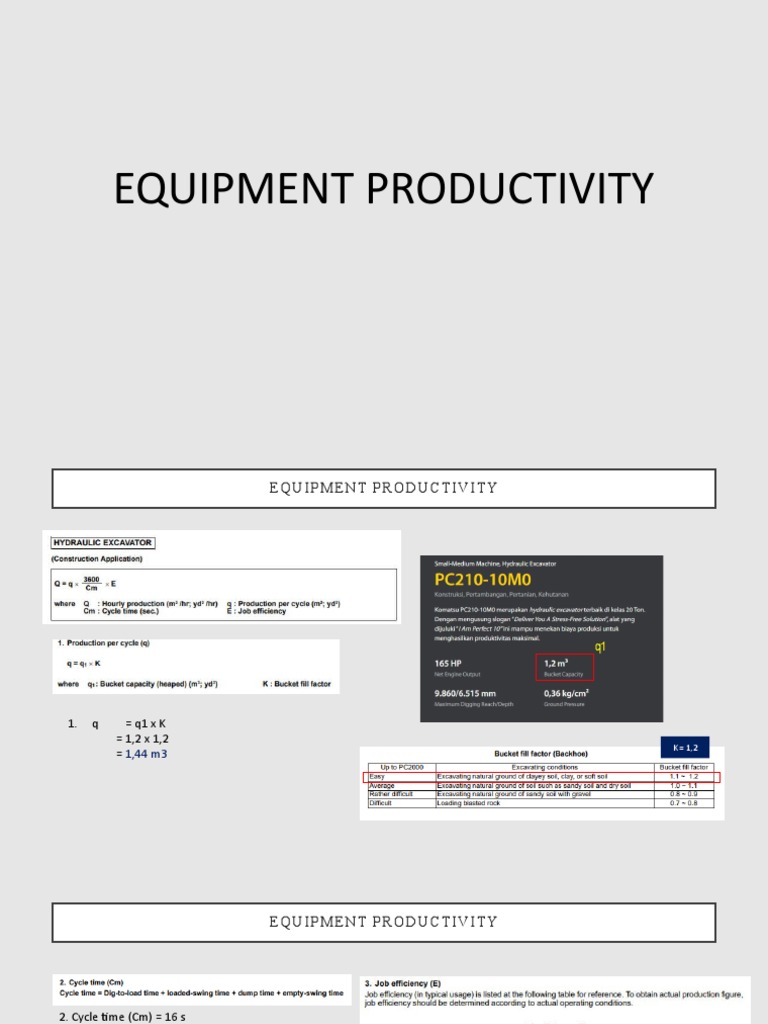 Equipment Productivity | PDF | Construction Equipment | Industrial ...