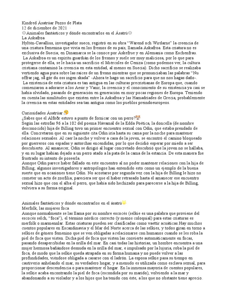 Kindred Ásatrúar Pozos de Plata | PDF | Mitología germánica | Mitología ...