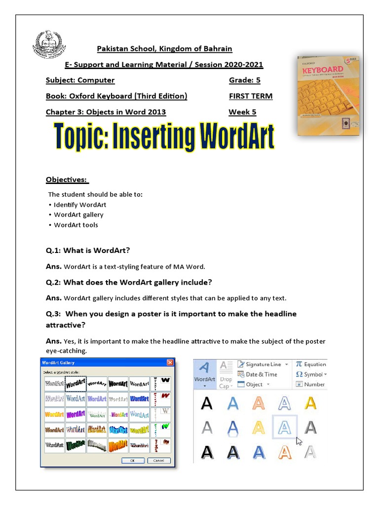 Grade 5 Computer Week 5 Notes and Assignments | PDF | Microsoft Word ...
