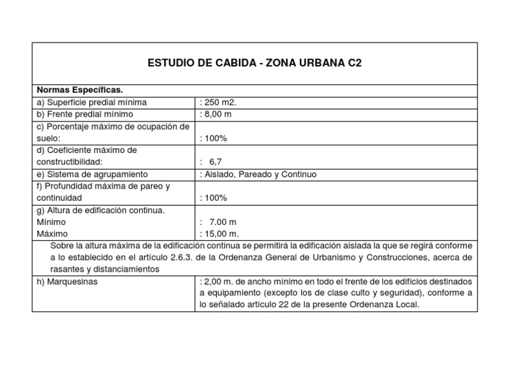 Normas de Edificación Zona Urbana C2 | PDF | Hogar, jardinería y ...