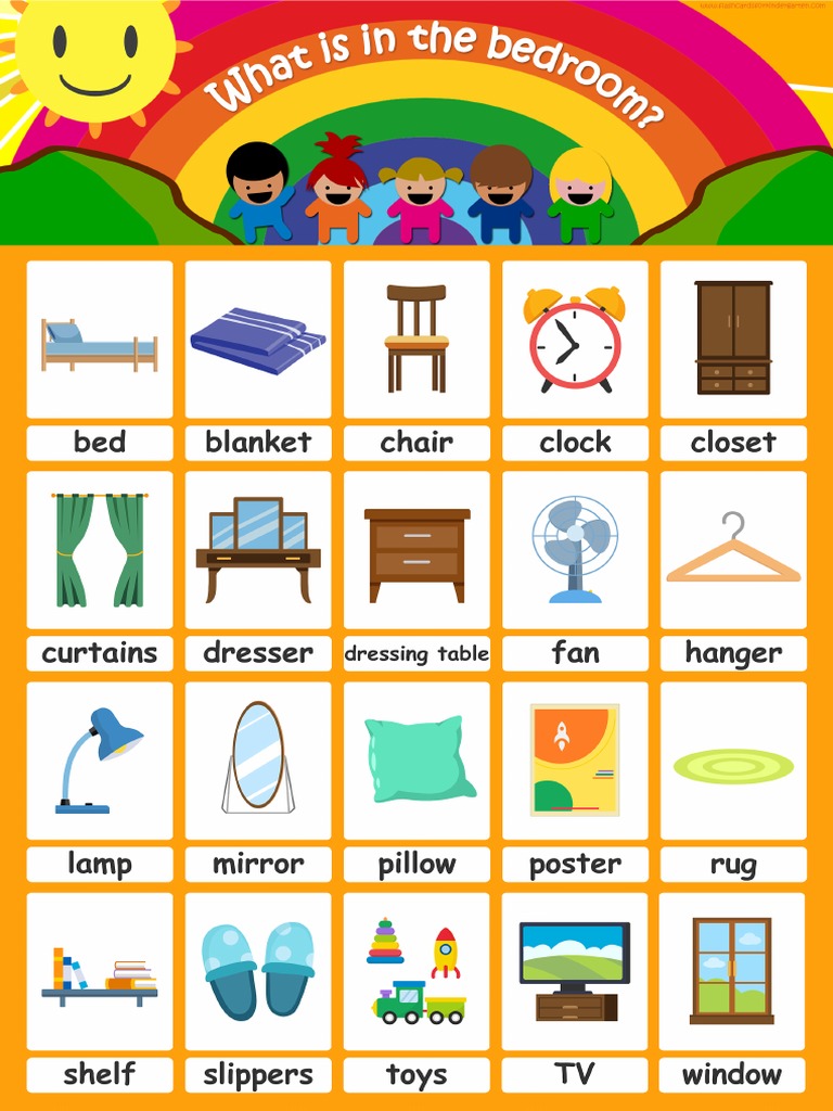 BEDROOM Flashcards Poster | PDF