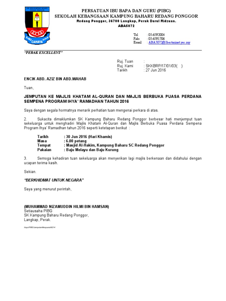 Jemputan Mesyuarat | PDF