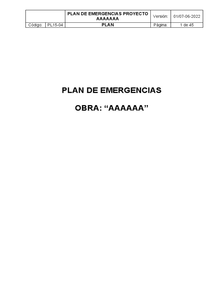 Plan de Contingencias Ejemplo | PDF | Defensa Civil | Business
