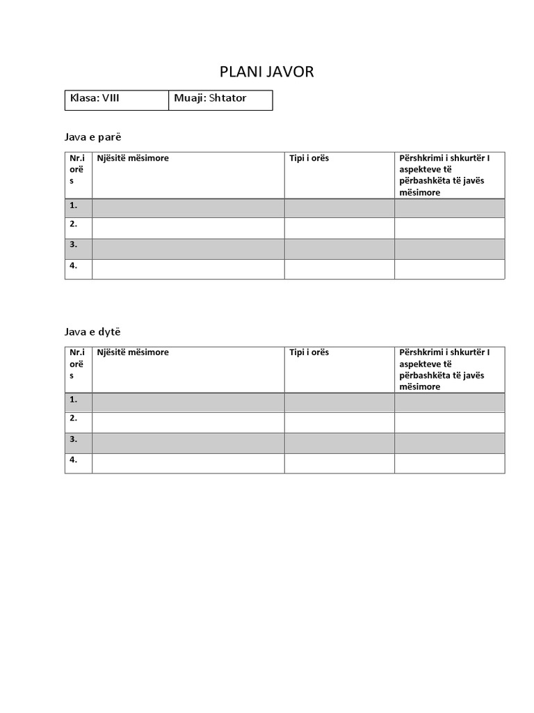 Plani Javor KL 8 | PDF