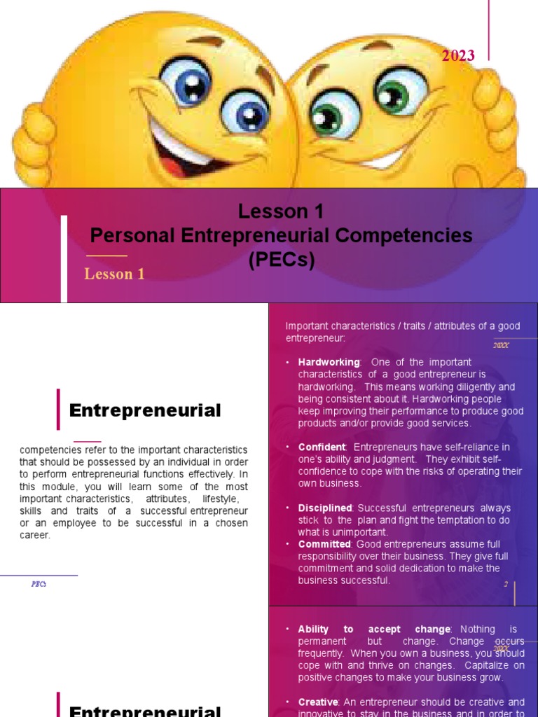 Lesson 1 Pecs | PDF | Entrepreneurship | Goal