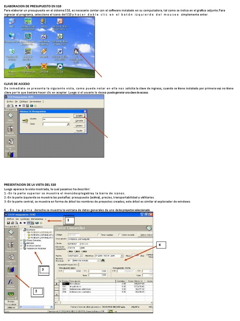 Tutorial Elaboracion de Presupuesto en S10 | PDF | Presupuesto | Ventana (informática)