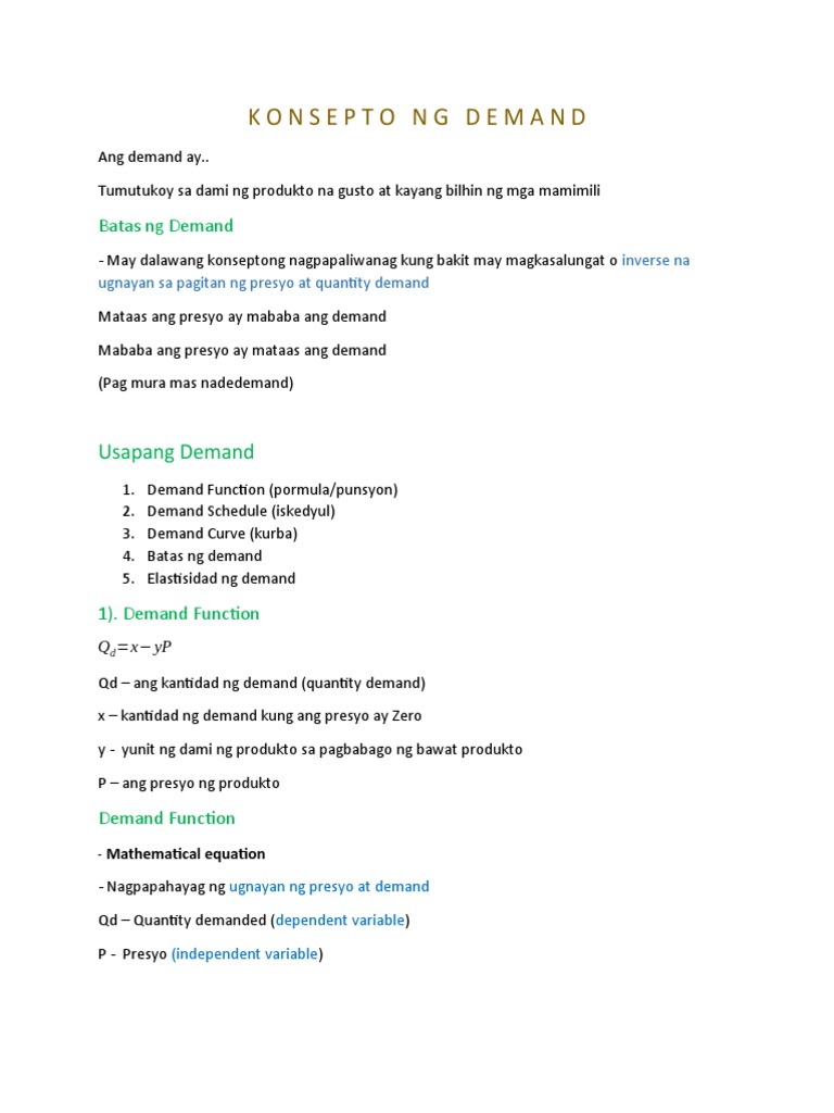 Konsepto NG Demand | PDF