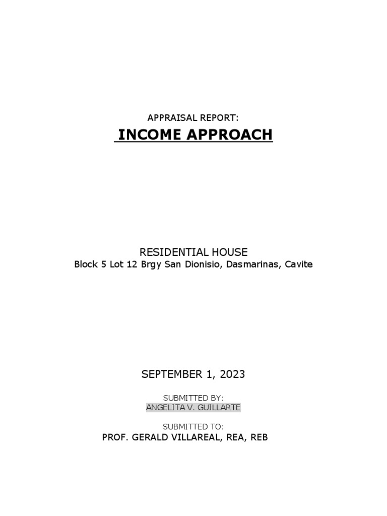 Guillarte Angelita Cost Approach Appraisal | PDF | Real Estate ... Guillarte Angelita Cost Approach Appraisal | PDF | Real Estate ...