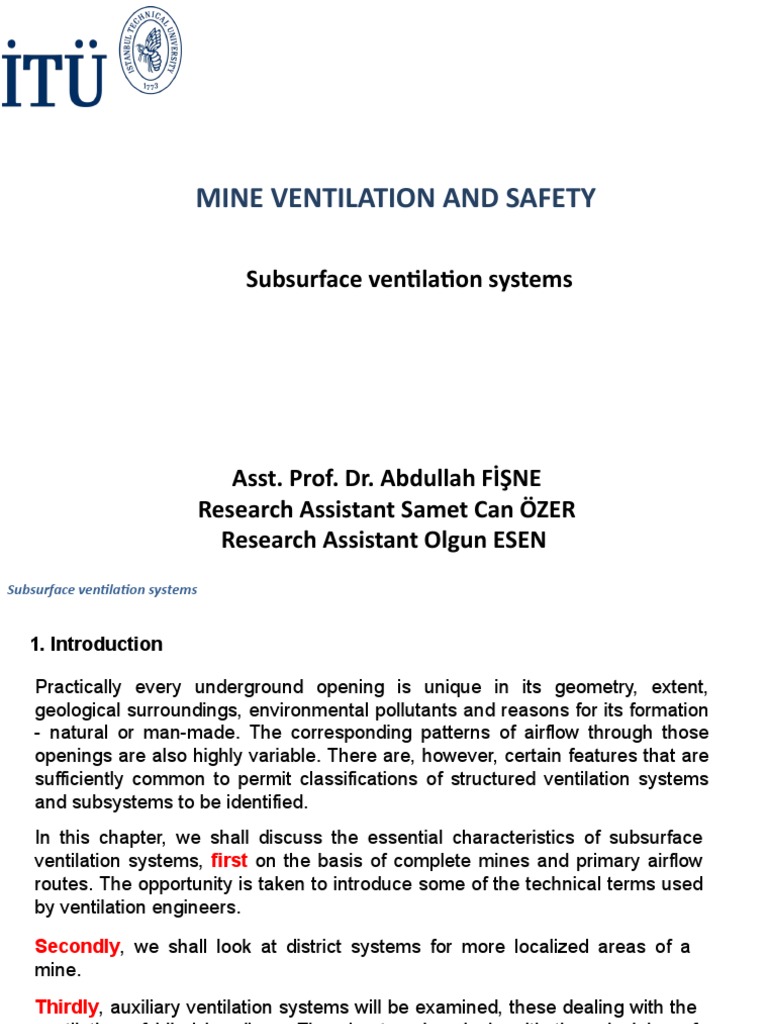 9 - Subsurface Ventilation Systems | PDF | Ventilation (Architecture ...