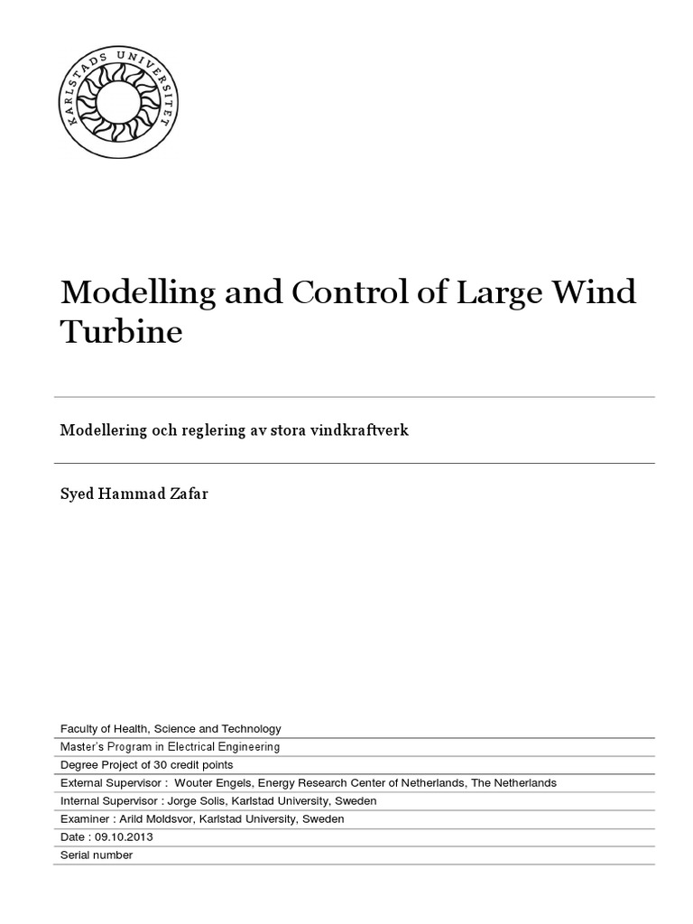 Modelling and Control of Large Wind | PDF | Wind Turbine | Lift (Force)