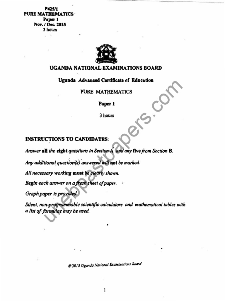 Uace Mathematics 2015 Paper 1 Pdf Circle Equations