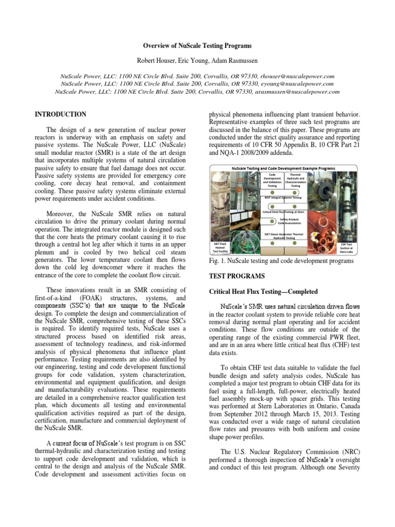 NuScale SMR Thermal-Hydraulic Testing | PDF | Coolant | Energy Technology