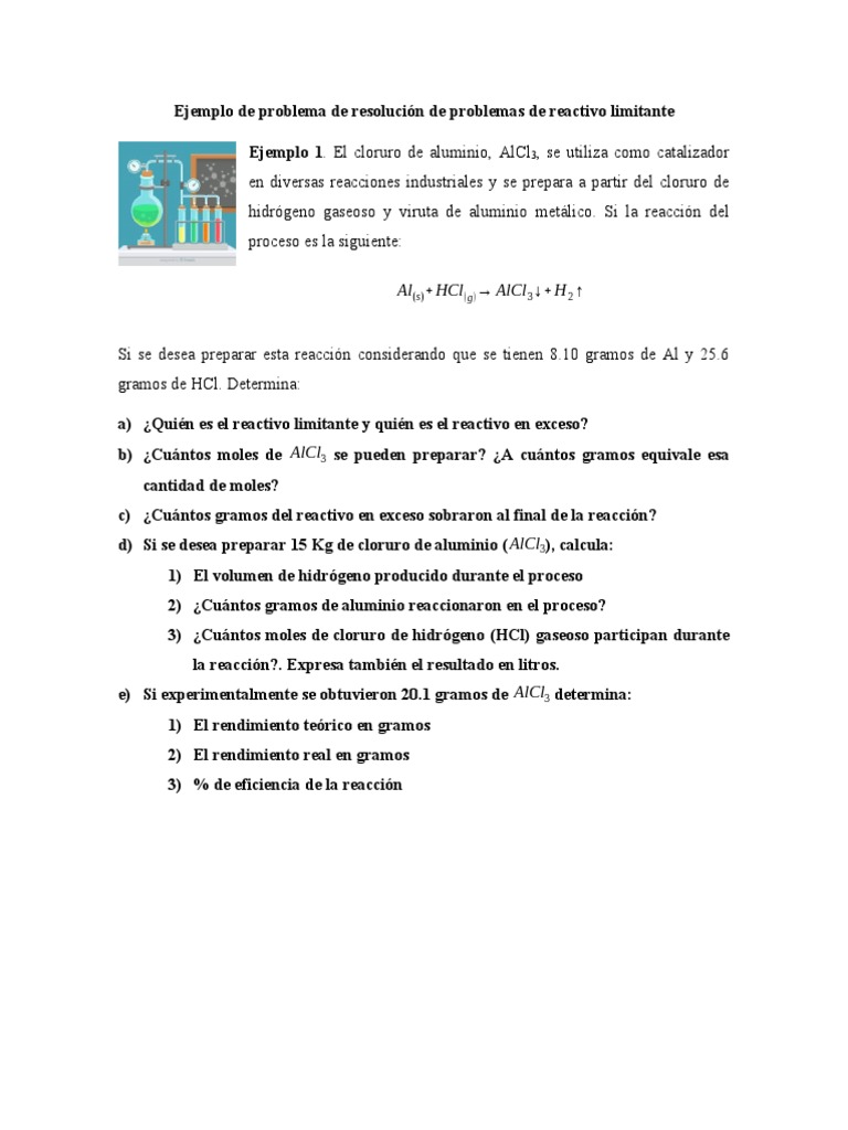 Reactivo Limitante y Rendimiento en Reacciones | PDF
