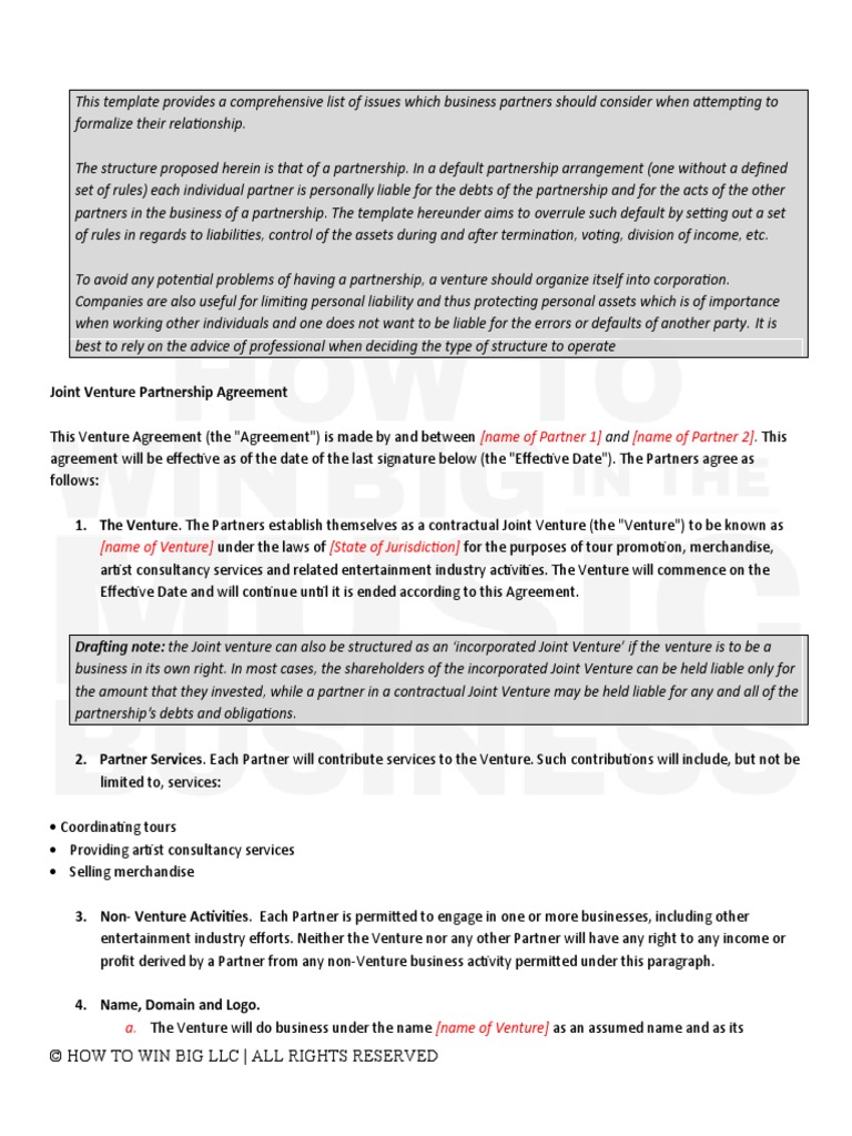 Joint Venture Agreement | Download Free PDF | Partnership | Arbitration