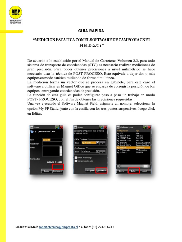 Topcon GNSS Hiper V Levantamiento Estático Magnet Field v.2.7.1 | PDF ...