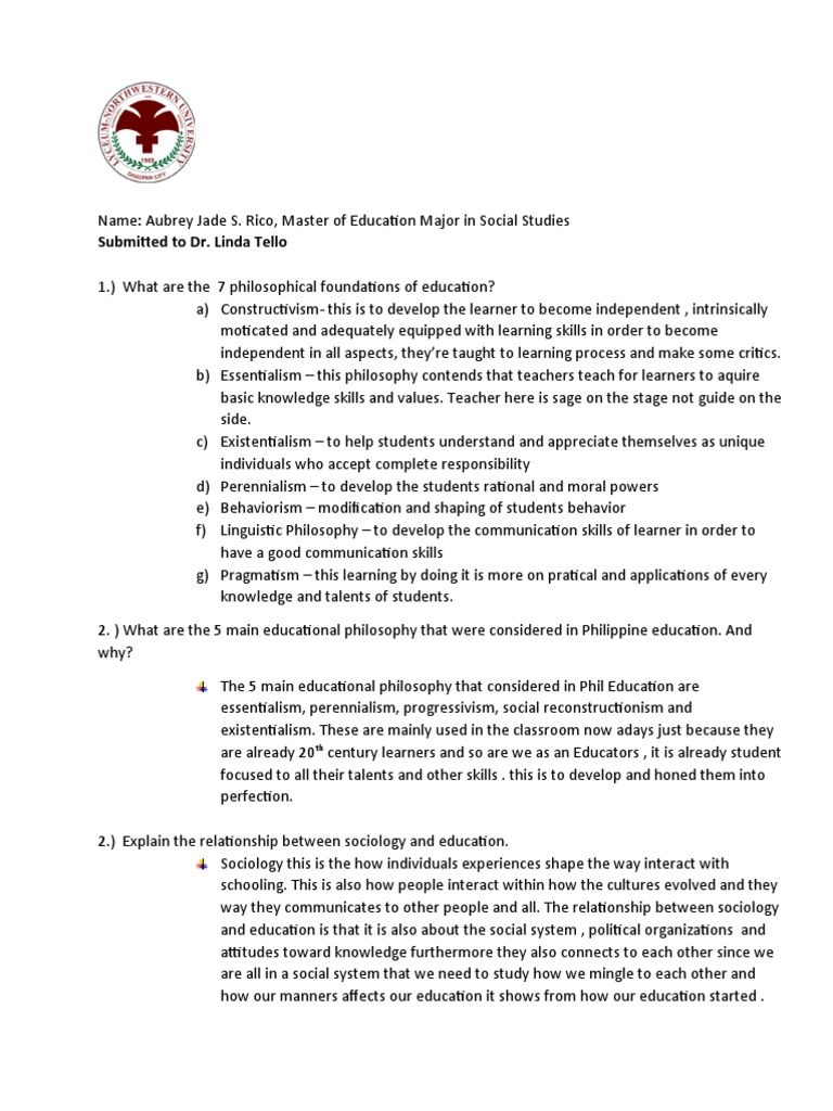 Foundation of Education | PDF | Learning | Philosophy Of Education