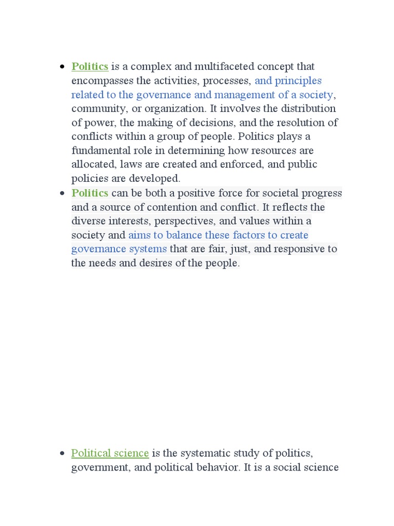 Understanding Politics and Governance | PDF | Governance | Political ...