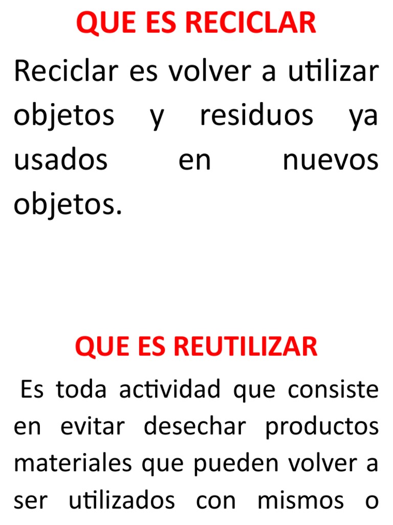Que Es Reciclar | PDF