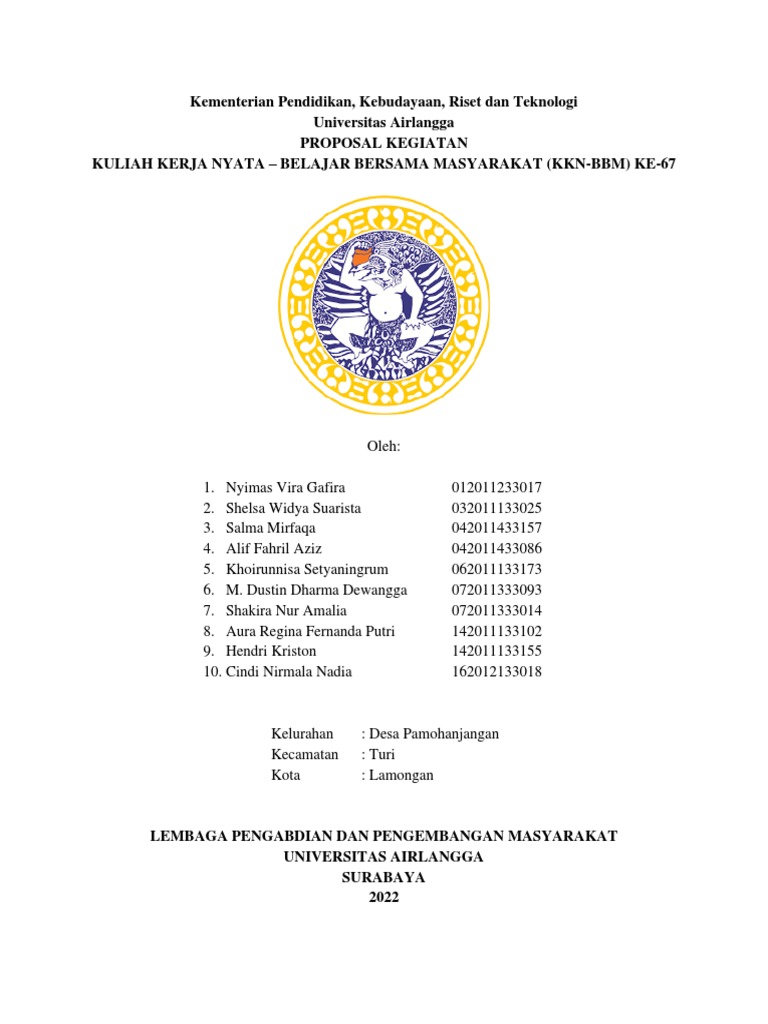 Proposal KKN-BBM 67 Turi Lamongan Pamohanjangan 1 | PDF