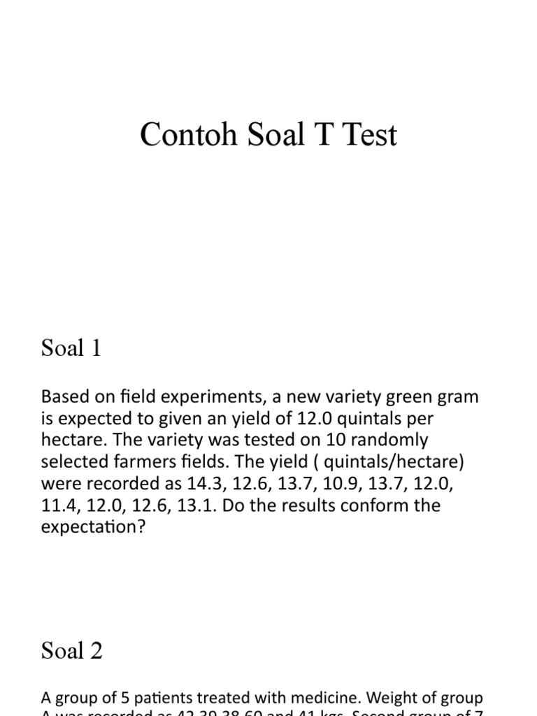 Contoh Soal T Test | PDF