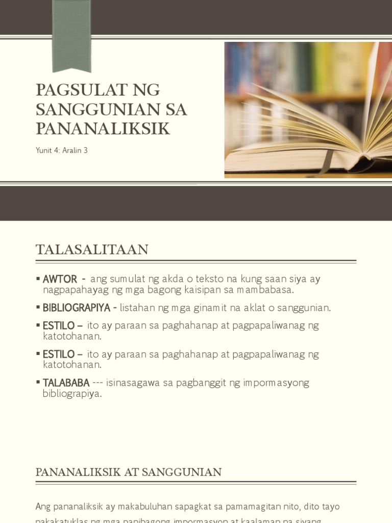 Pagsulat NG Sanggunian Sa Pananaliksik | PDF Pagsulat NG Sanggunian Sa Pananaliksik | PDF