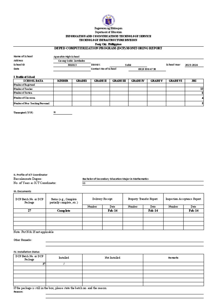 DCP Monitoring Template 2023 | PDF | Educational Technology | Laptop