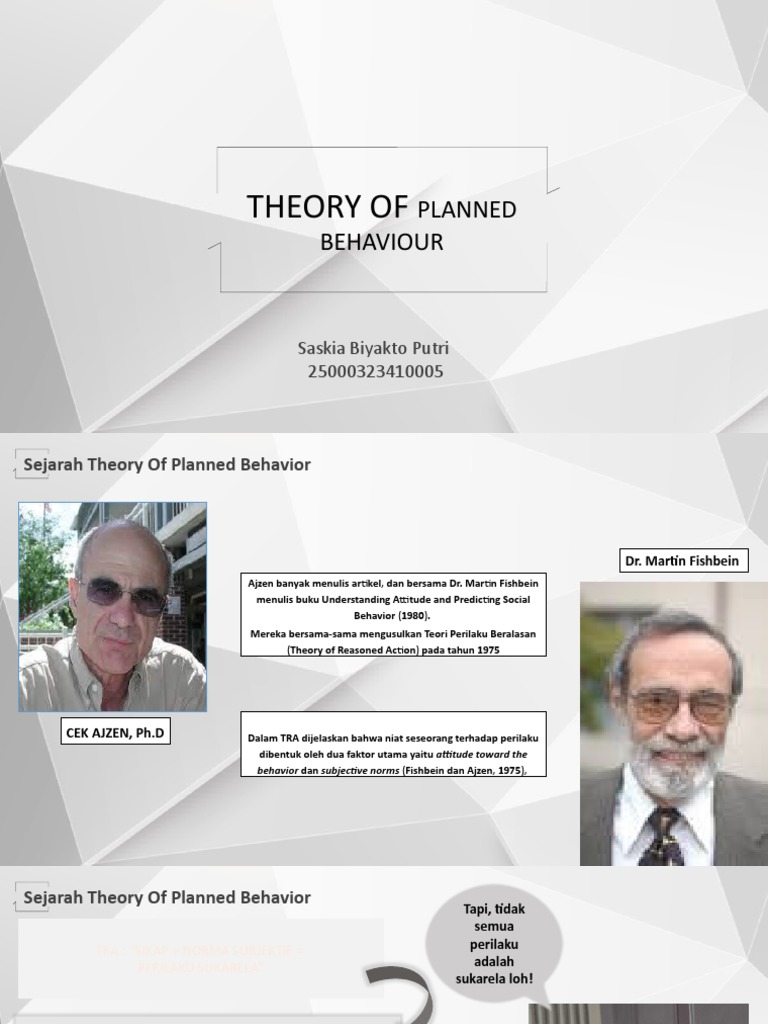 Theory of Planned Behavior | PDF