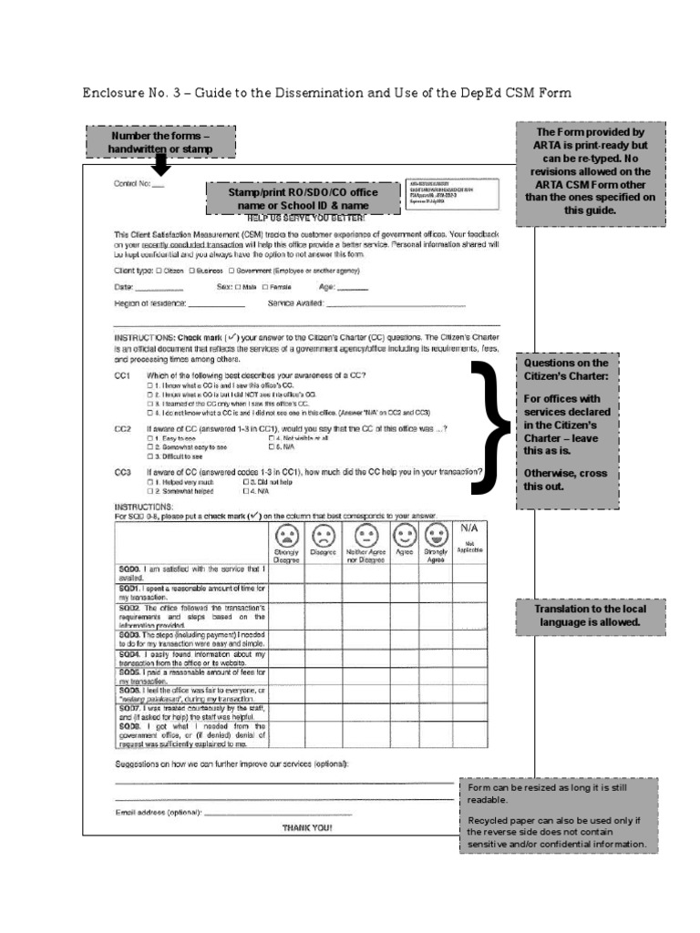 Enclosure No. 3 – Guide to the Dissemination and Use of the DepEd CSM ...