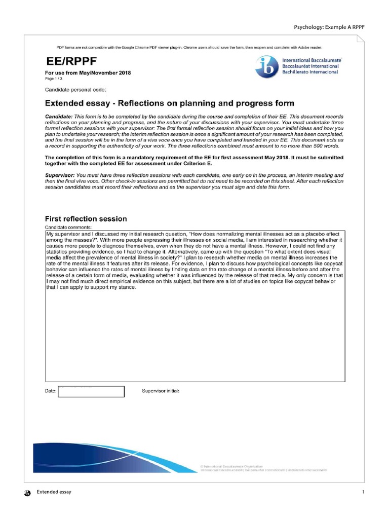 Psychology Extended Essay Guide | PDF