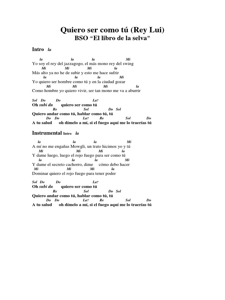 Quiero Ser Como Tú | PDF