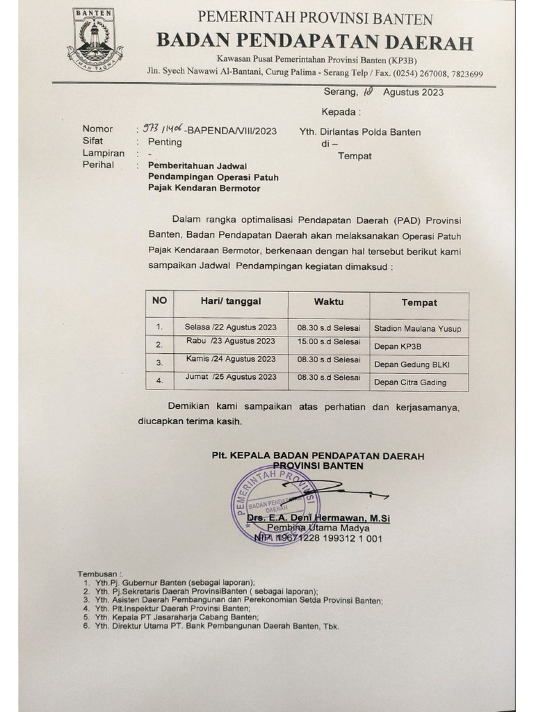Jadwal Pendampingan Razia | PDF