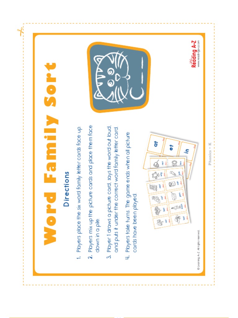 Word Family Sorting Activity | PDF