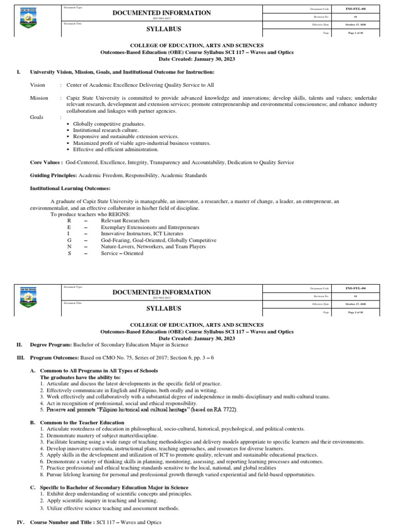 Syllabus Waves and Optics 2ND SEM 2022 2023 | PDF | Optics ... Syllabus Waves and Optics 2ND SEM 2022 2023 | PDF | Optics ...