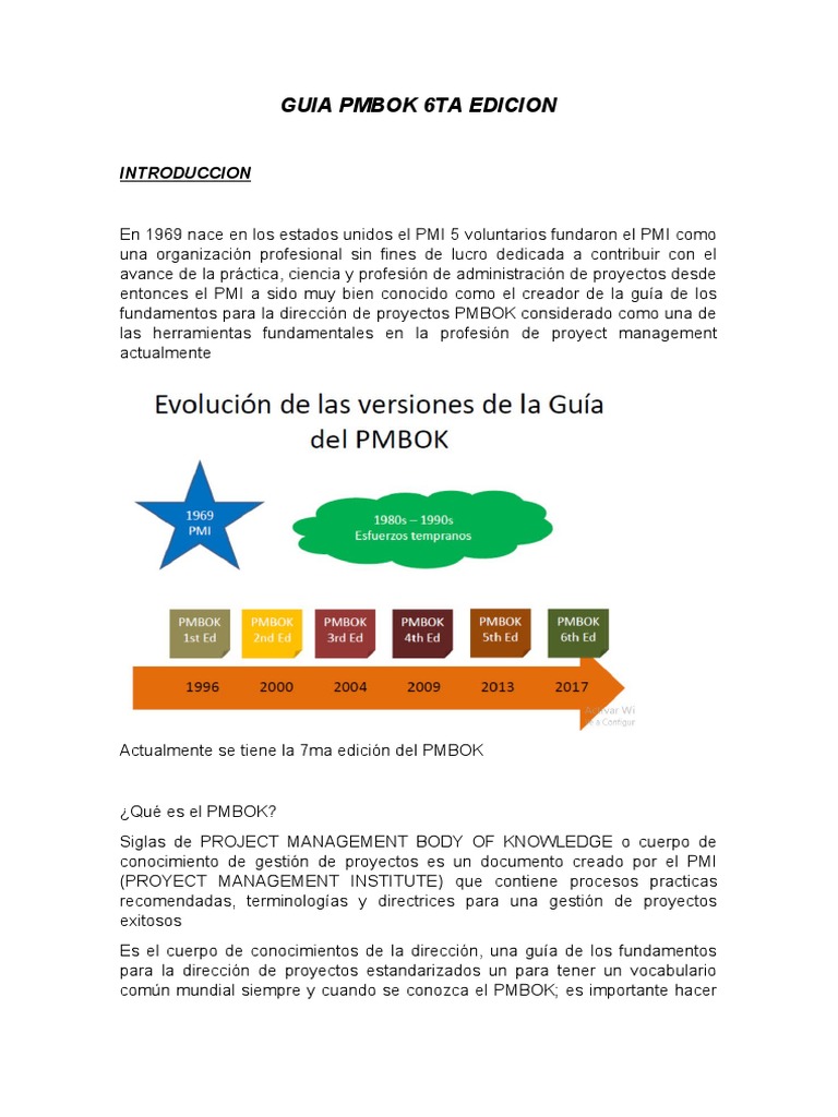 Guía PMBOK 6ta Edición: Fundamentos y Procesos | PDF | Gestión de ...