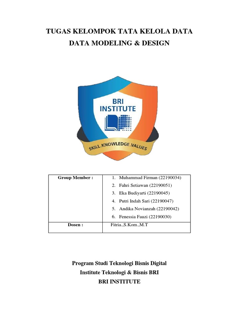 Tugas Tata Kelola Data - Data Modeling & Design - Final | PDF