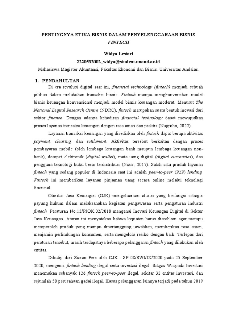 Widya Lestari-2220532002-Paper Ebis Uas | PDF