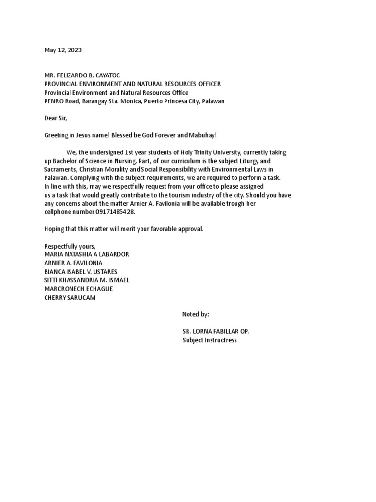 Penro Letter | PDF