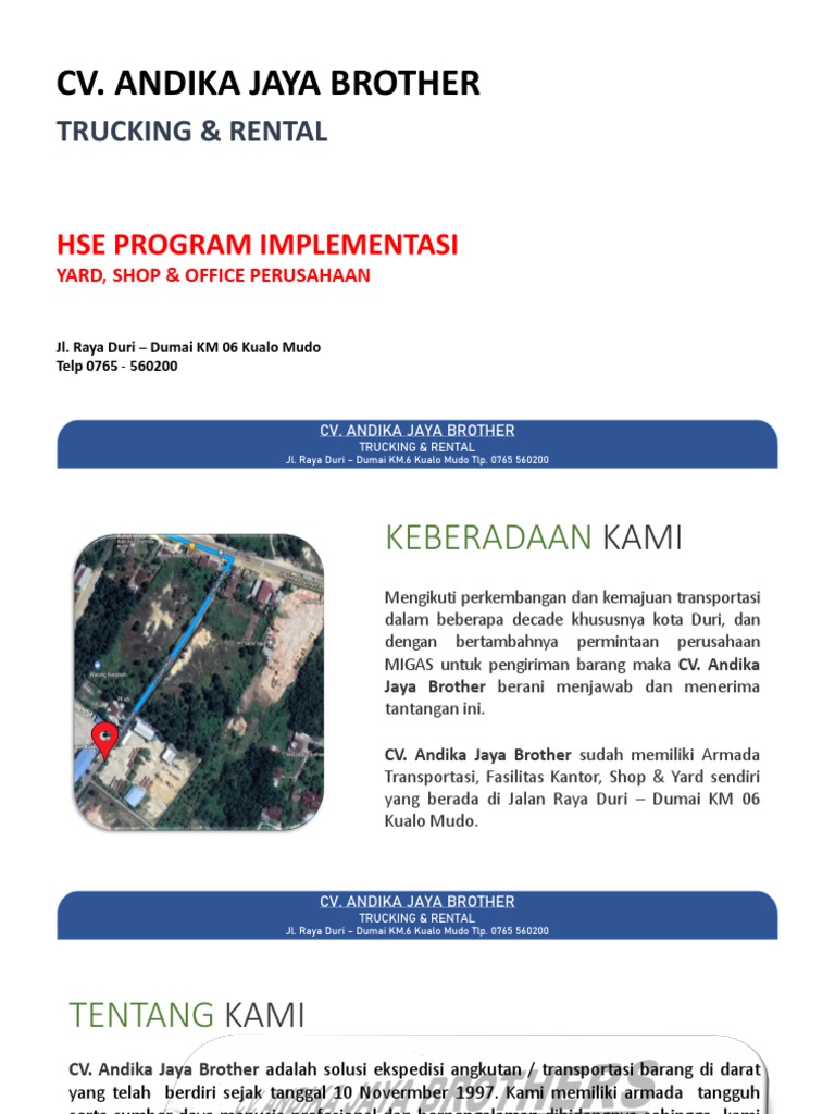 CV. AJB - HSE Slide Presentasi. | PDF