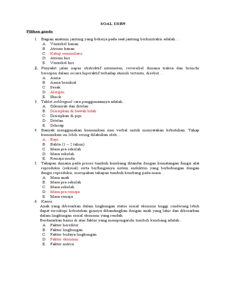 Soal Usbn | PDF