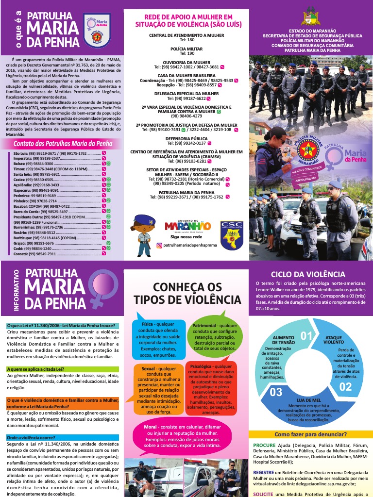 Folder Maria Da Penha 2023 | Download grátis PDF | Violência | Família