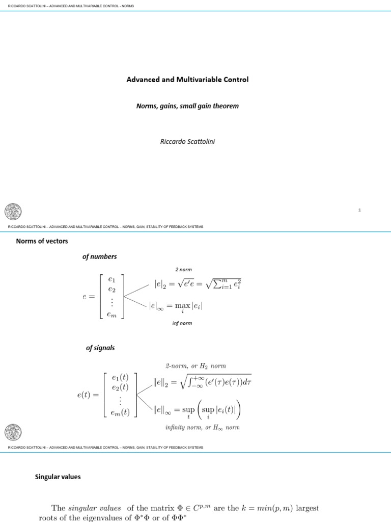 Cap2 Noms Gain | PDF | Stability Theory | Norm (Mathematics)