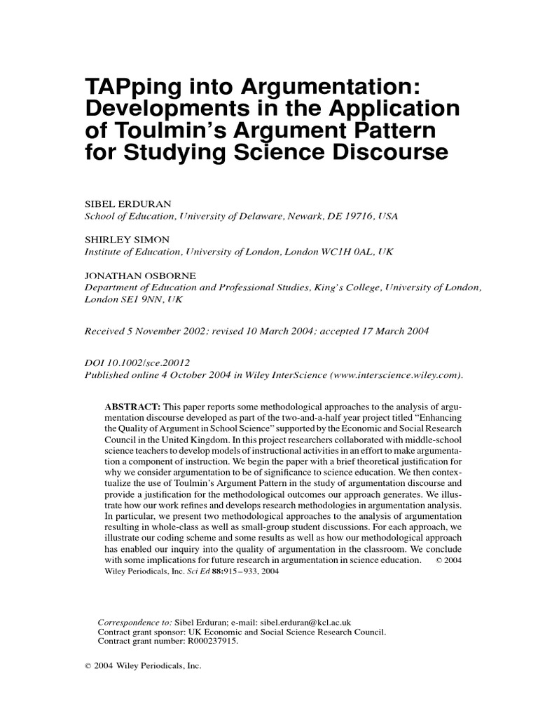 TAPping | PDF | Methodology | Argumentation Theory