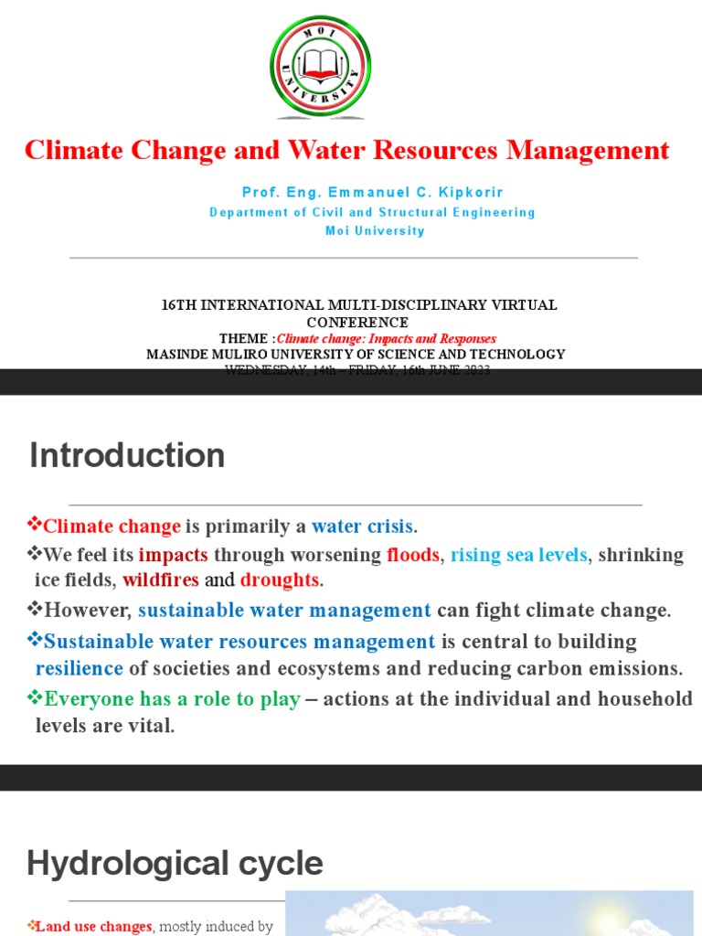 Climate Change and Water Resources Management | PDF | Groundwater ...