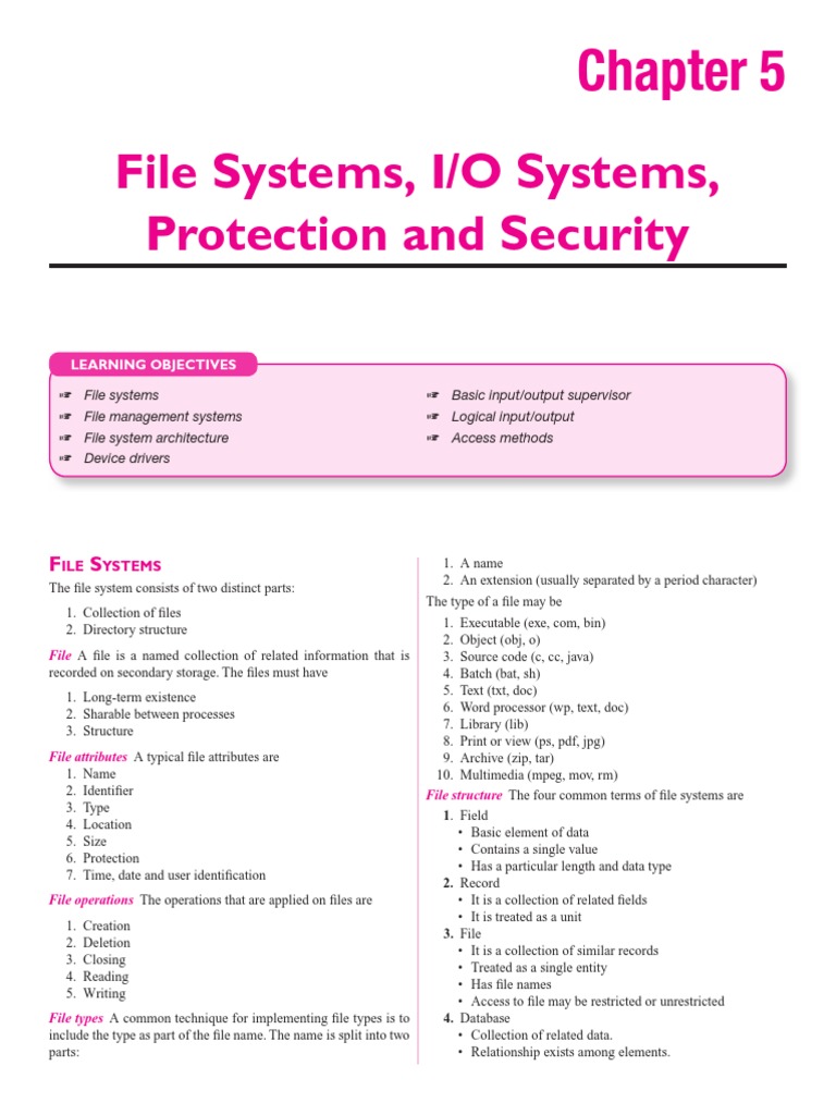File System Summary Sheet | PDF