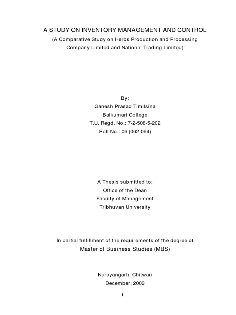 All Thesis | PDF | Inventory | Trade